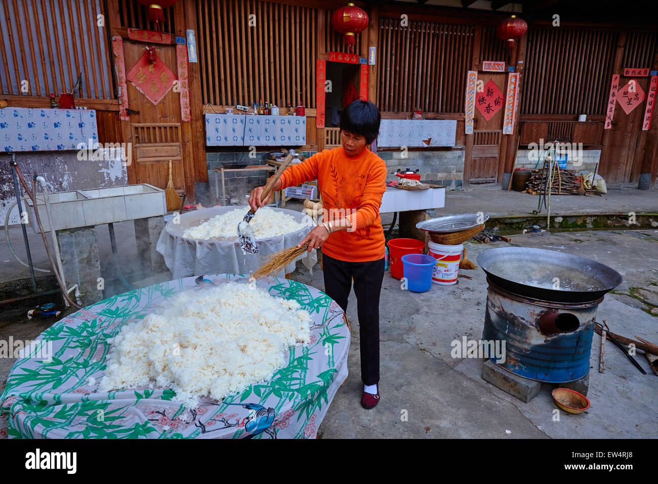 China, Fujian province, Hekeng village, Tulou mud house. well known as ...