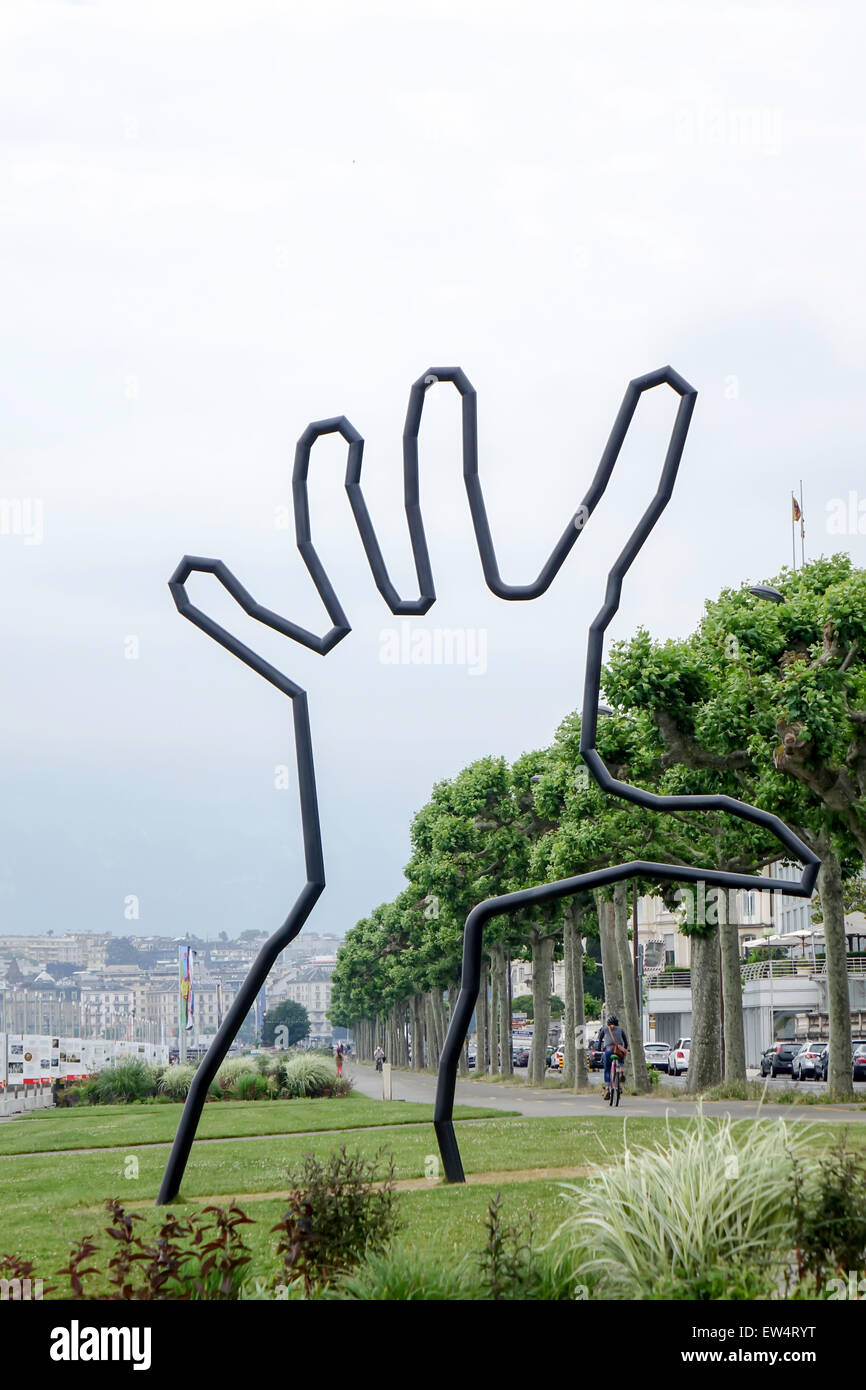 Giant Hand Lake Geneva Stock Photo - Alamy