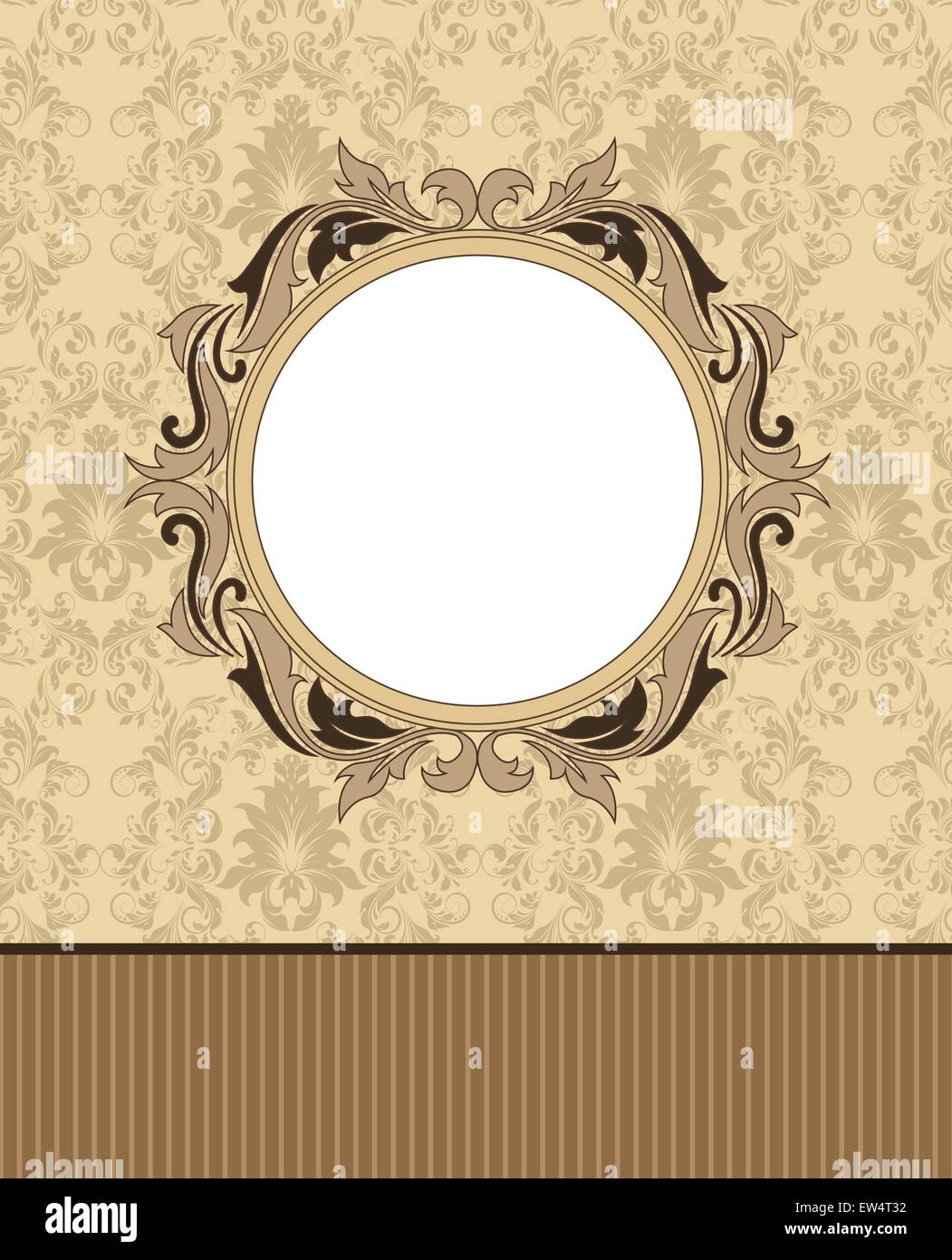 Vintage invitation card with ornate elegant retro abstract floral ...