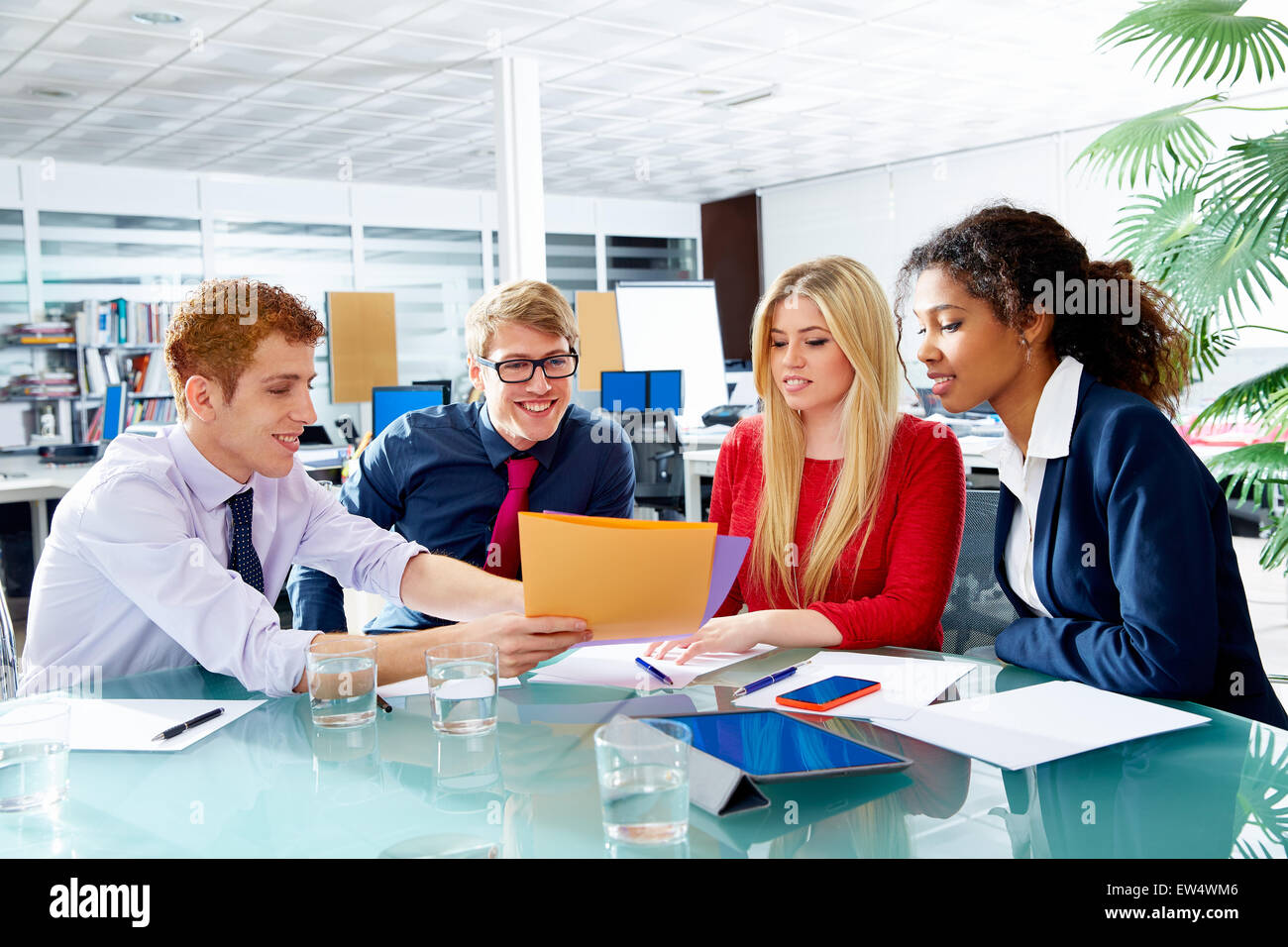 Executive business people team meeting at office teamwork young ...