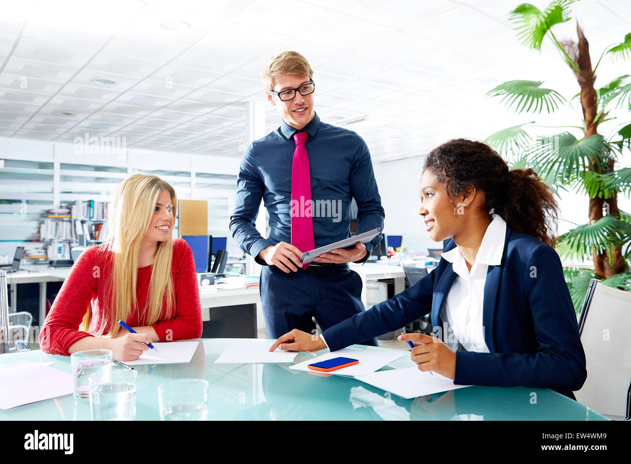 Executive business people team meeting at office teamwork young ...