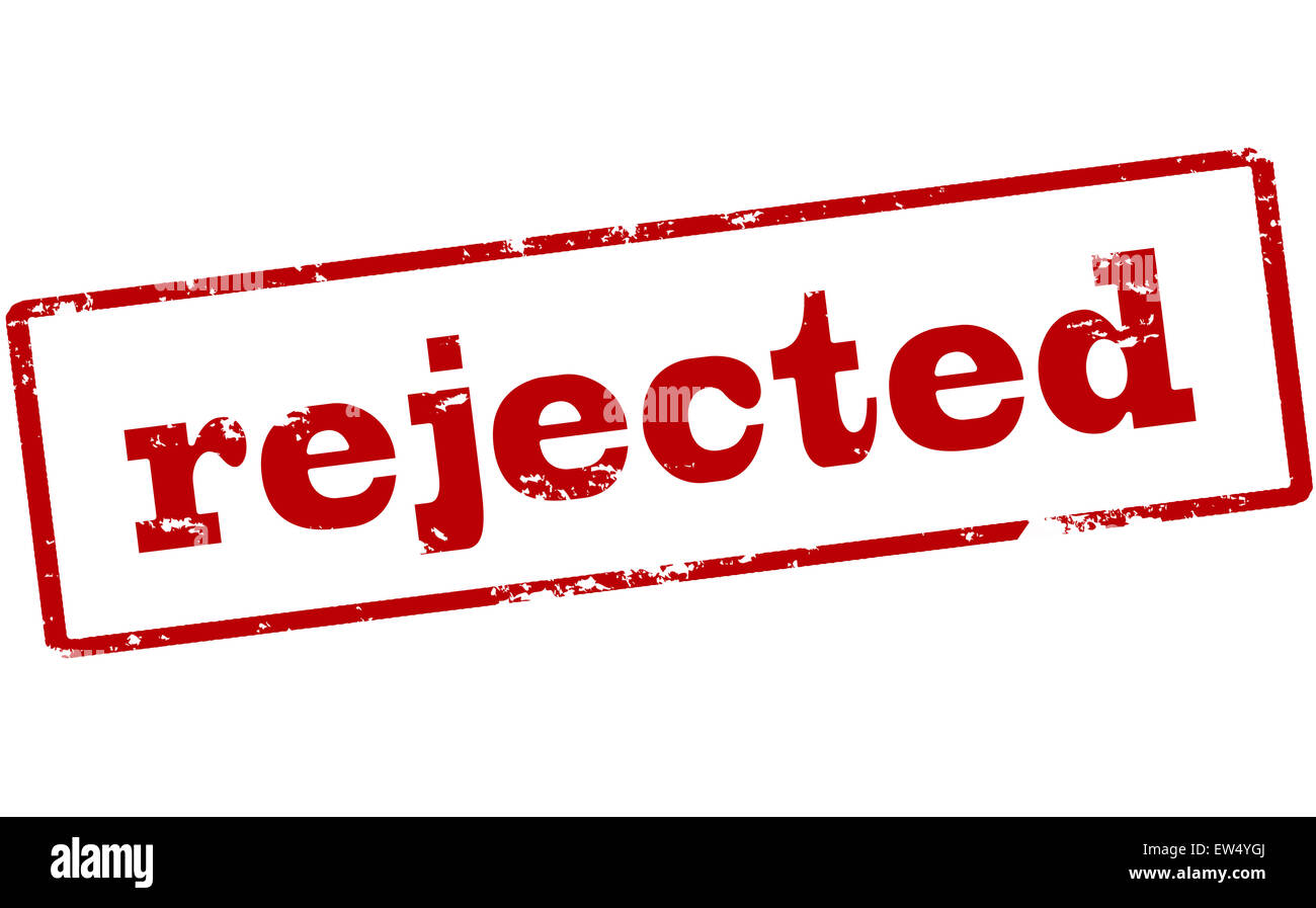 Rubber stamp with word rejected inside, illustration Stock Photo - Alamy