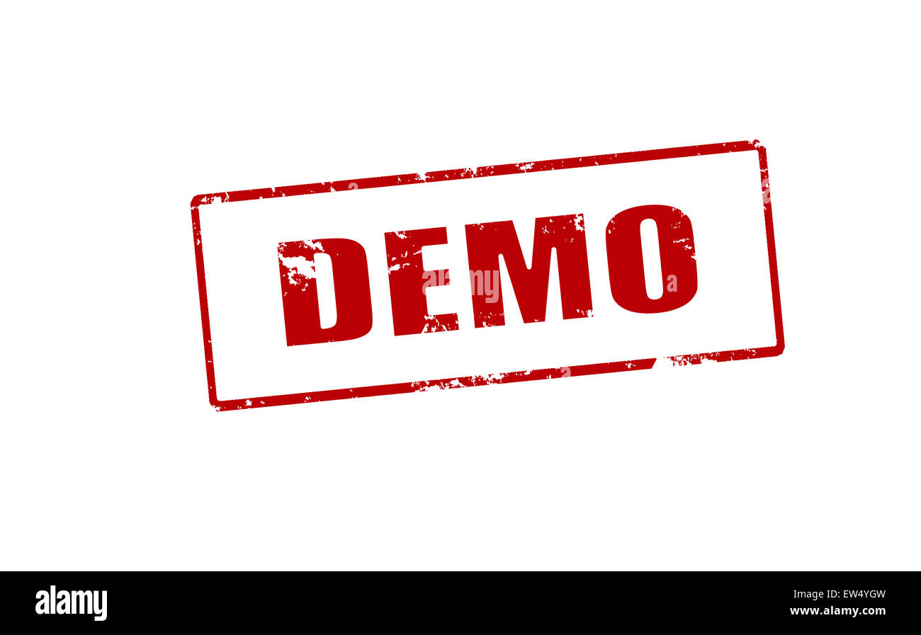 Rubber stamp with word demo inside, illustration Stock Photo - Alamy