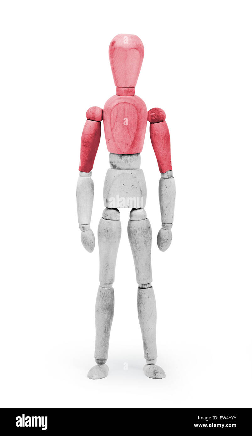 Wood figure mannequin with flag bodypaint on white background - Monaco ...