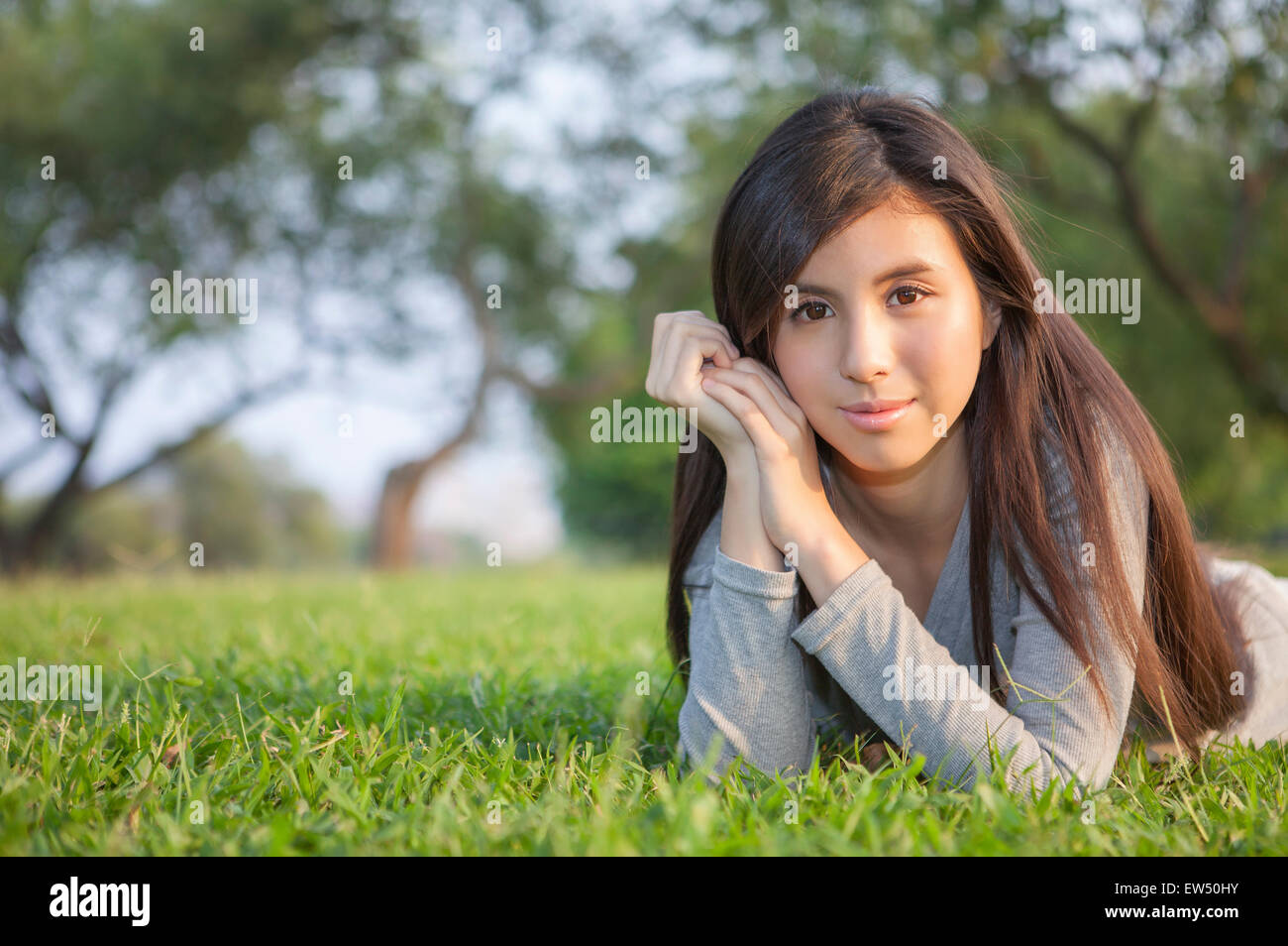 Woman lying on front hi-res stock photography and images - Alamy