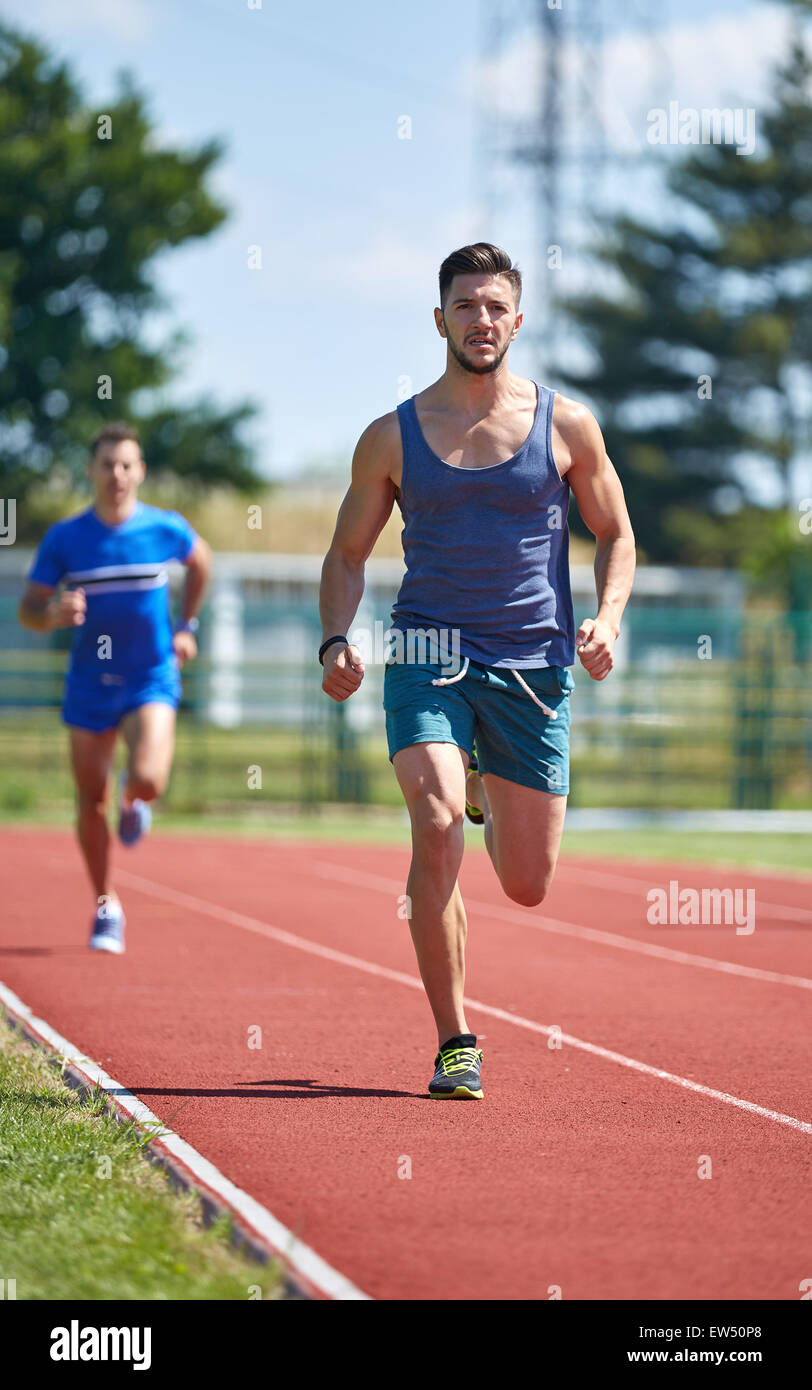 Athlete friends running on hi-res stock photography and images - Alamy