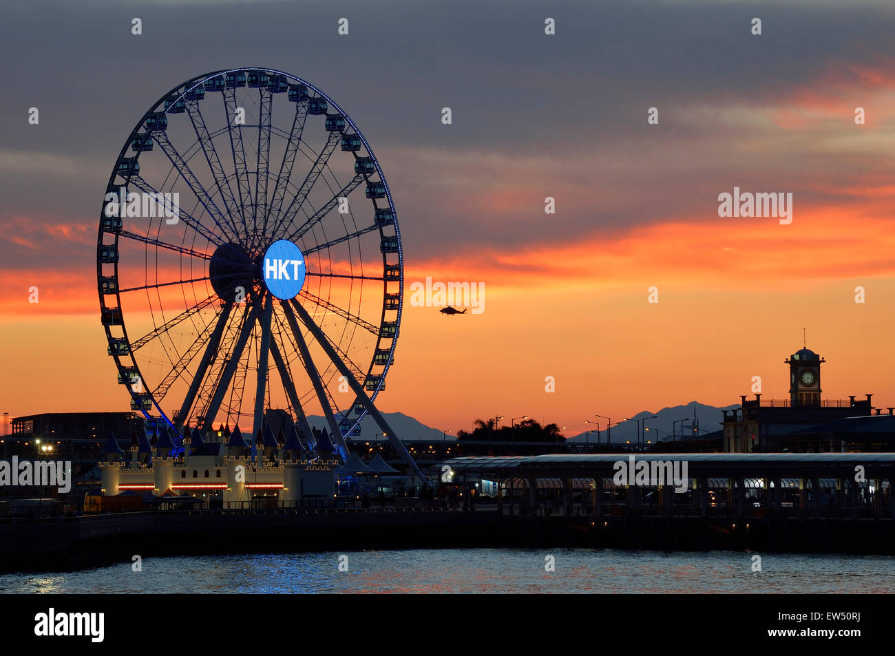 Hong Kong observation wheel, Victoria harbor, Hong Kong, China Stock ...