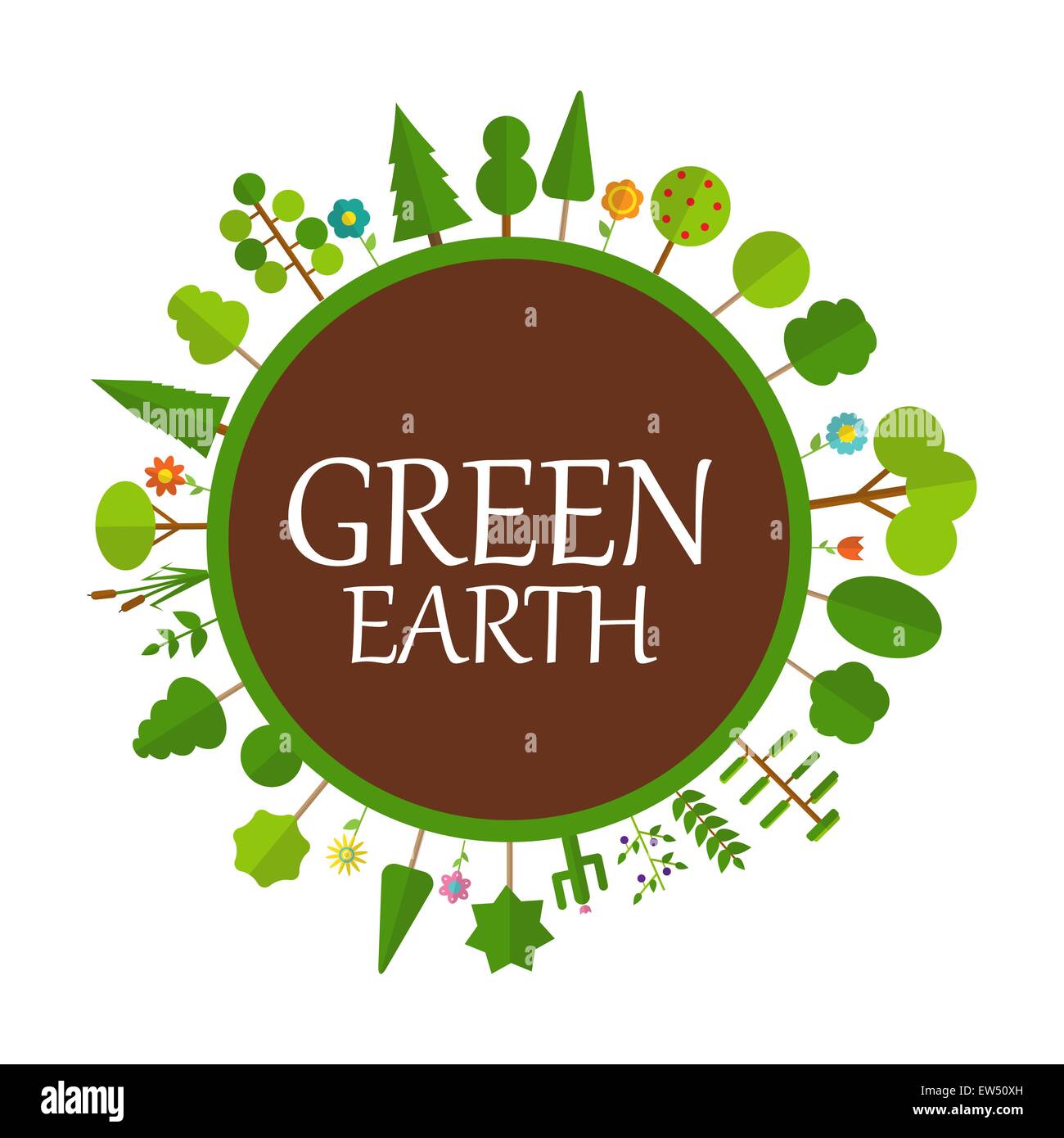 Green Earth Concept Natural Vector Illustration Stock Vector Image ...