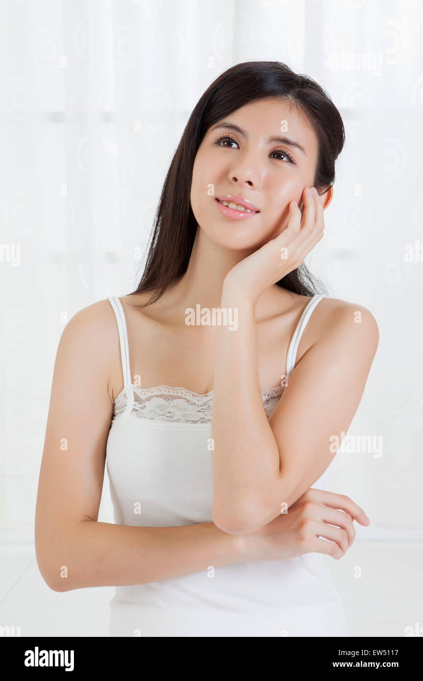 Woman hand on chest hi-res stock photography and images - Alamy