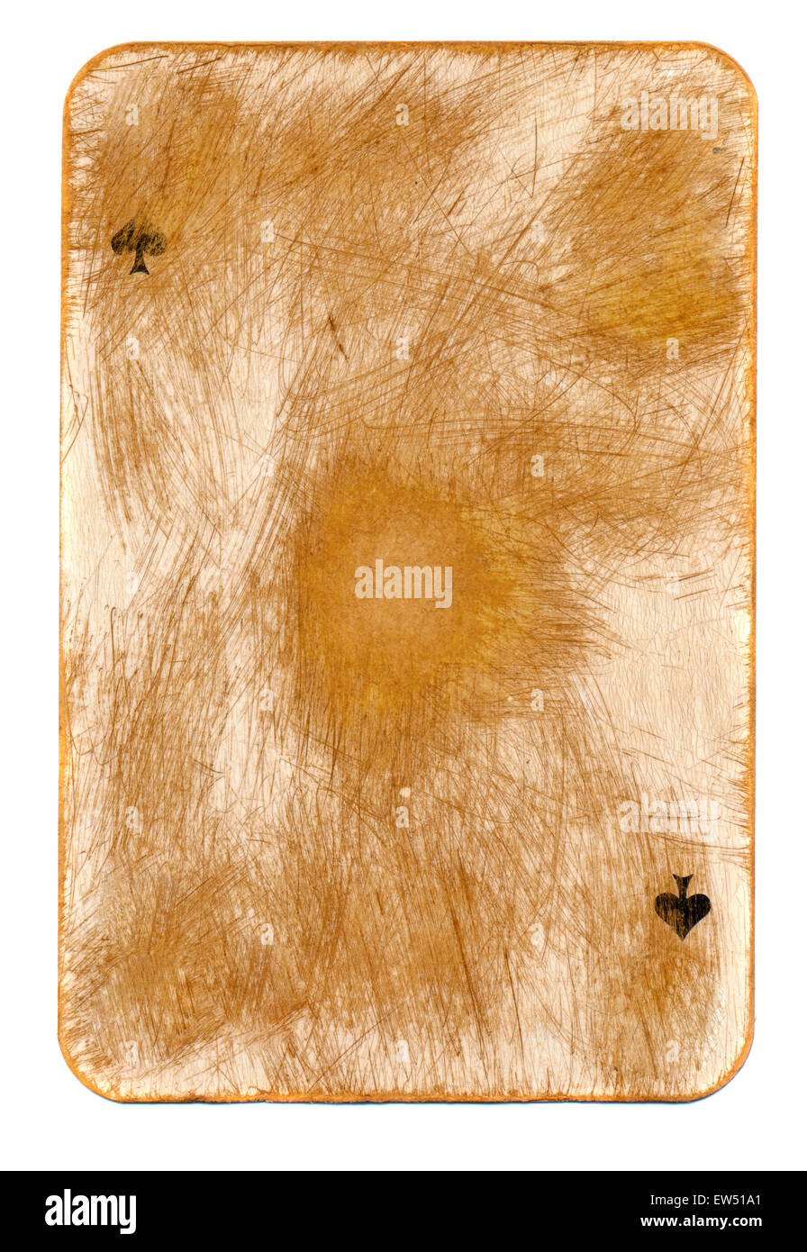 grunge aged playing card empty background isolated on white Stock Photo ...