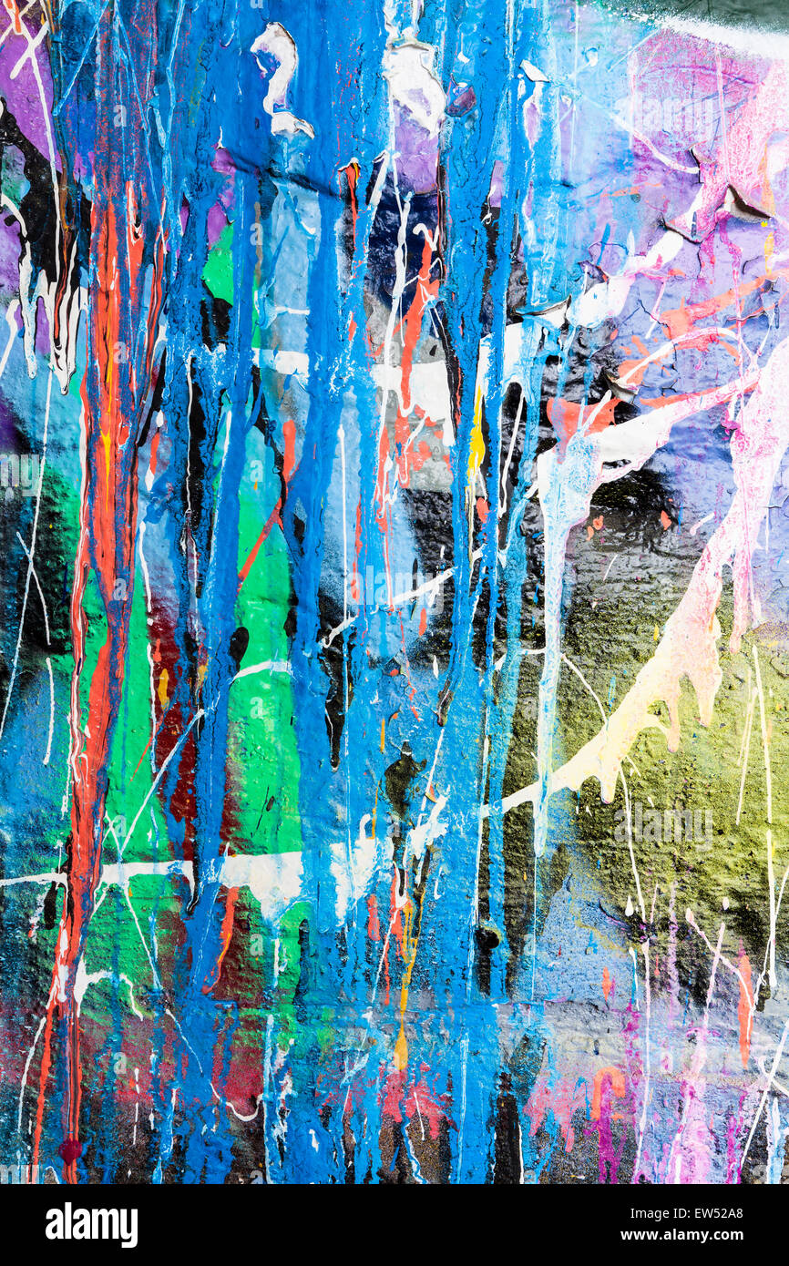 Dripping paint graffiti wall Stock Photo - Alamy