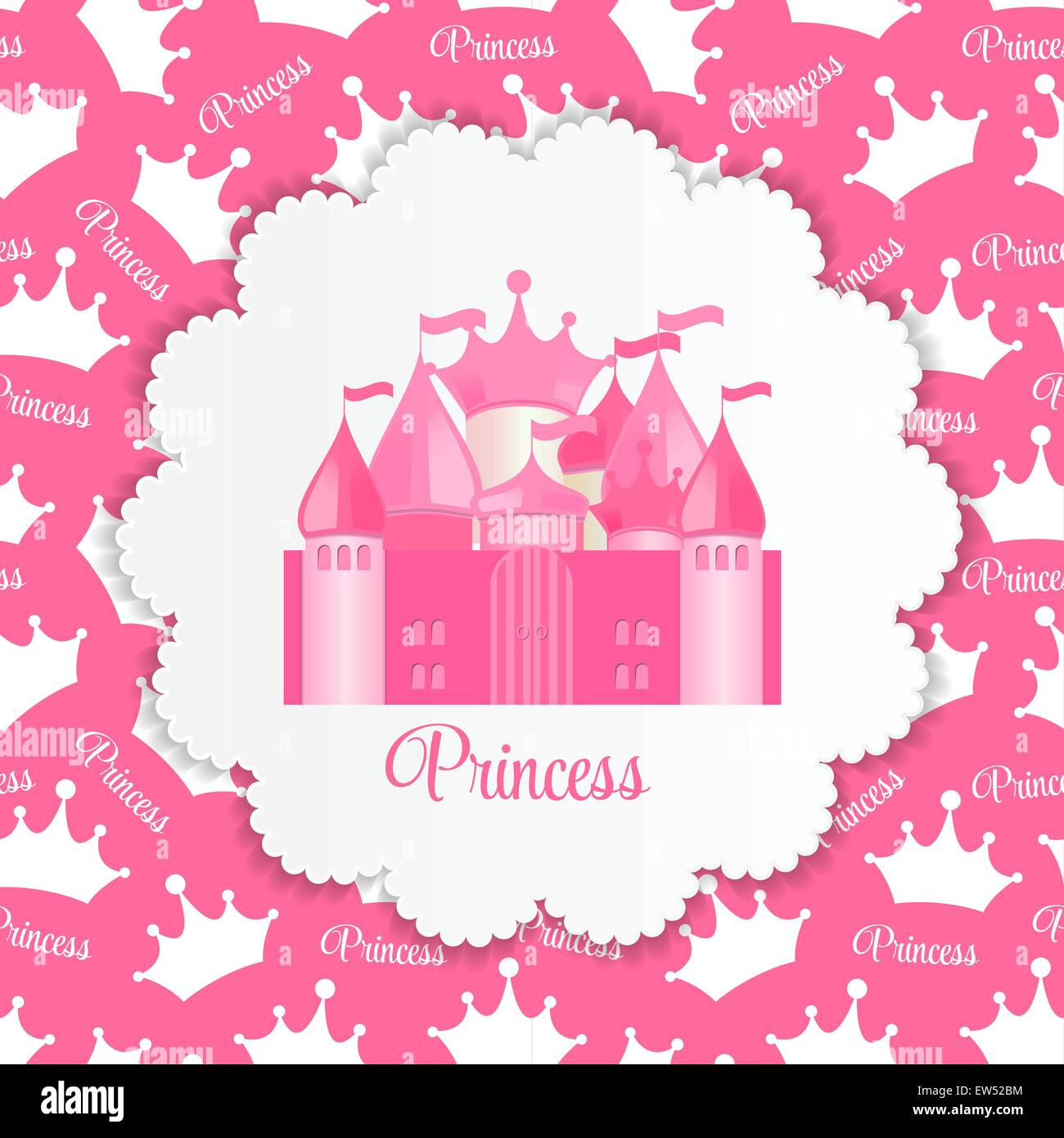 Princess Background with Castle Vector Illustration Stock Vector Image ...