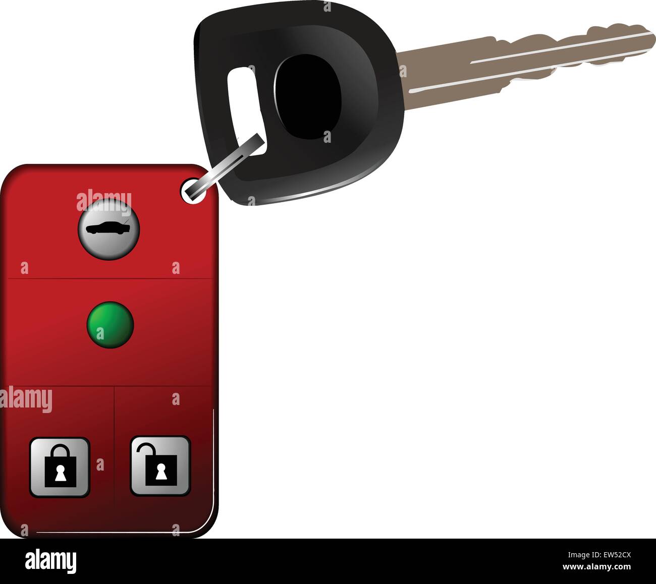 Car key with remote control isolated over white background. Vector ...