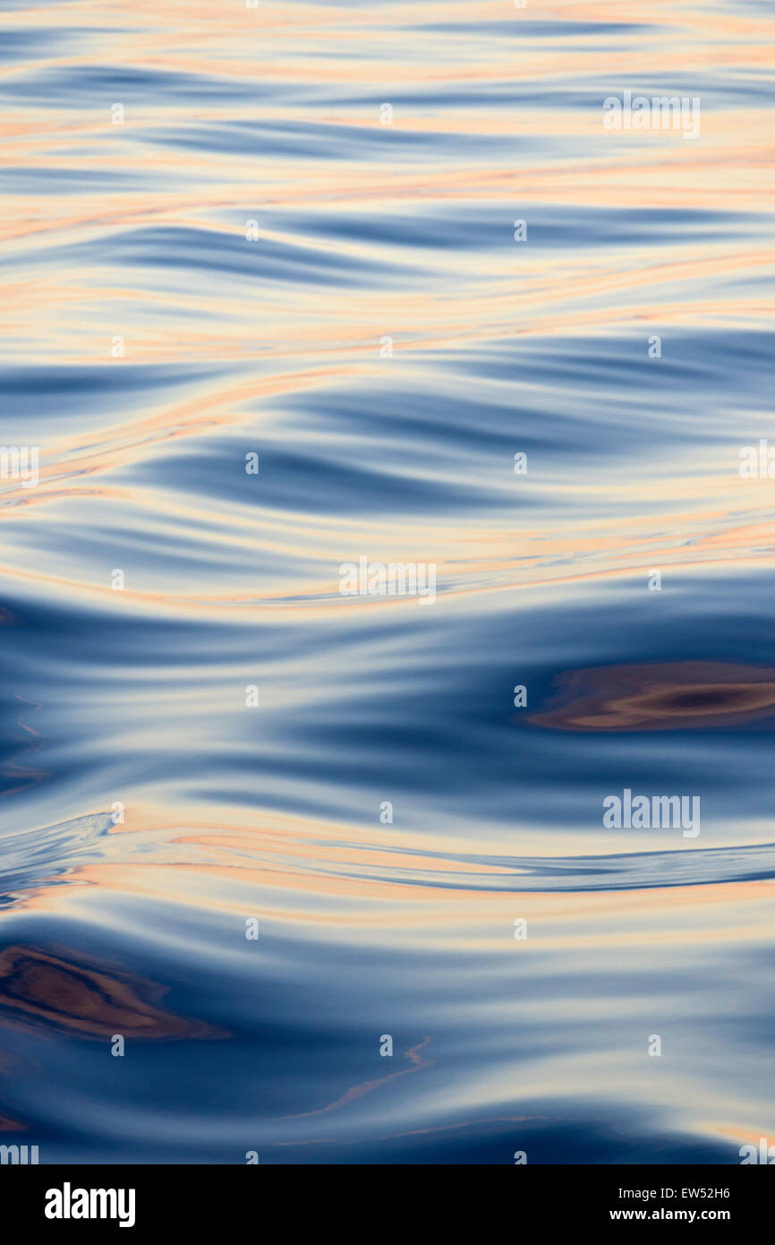 Waves in the evening light, sea, Denmark Strait, Greenland Stock Photo ...