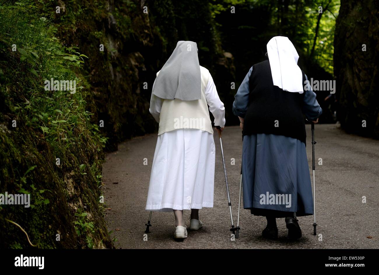 Two nuns, Germany, the city of Füssen, 02. June 2015. Photo: Frank May ...