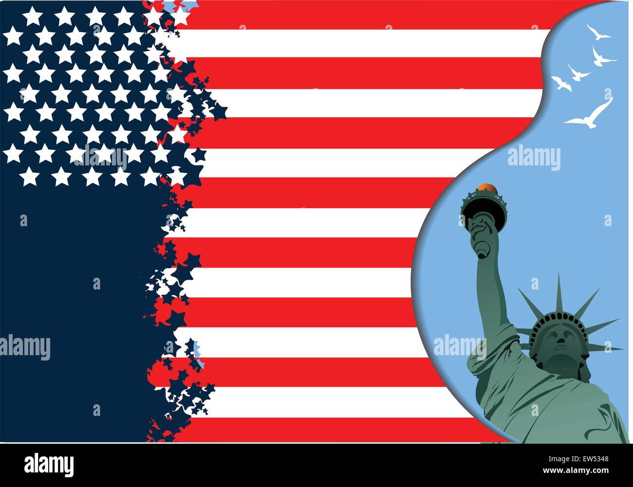 4th July – Independence day of United States of America. American flag ...