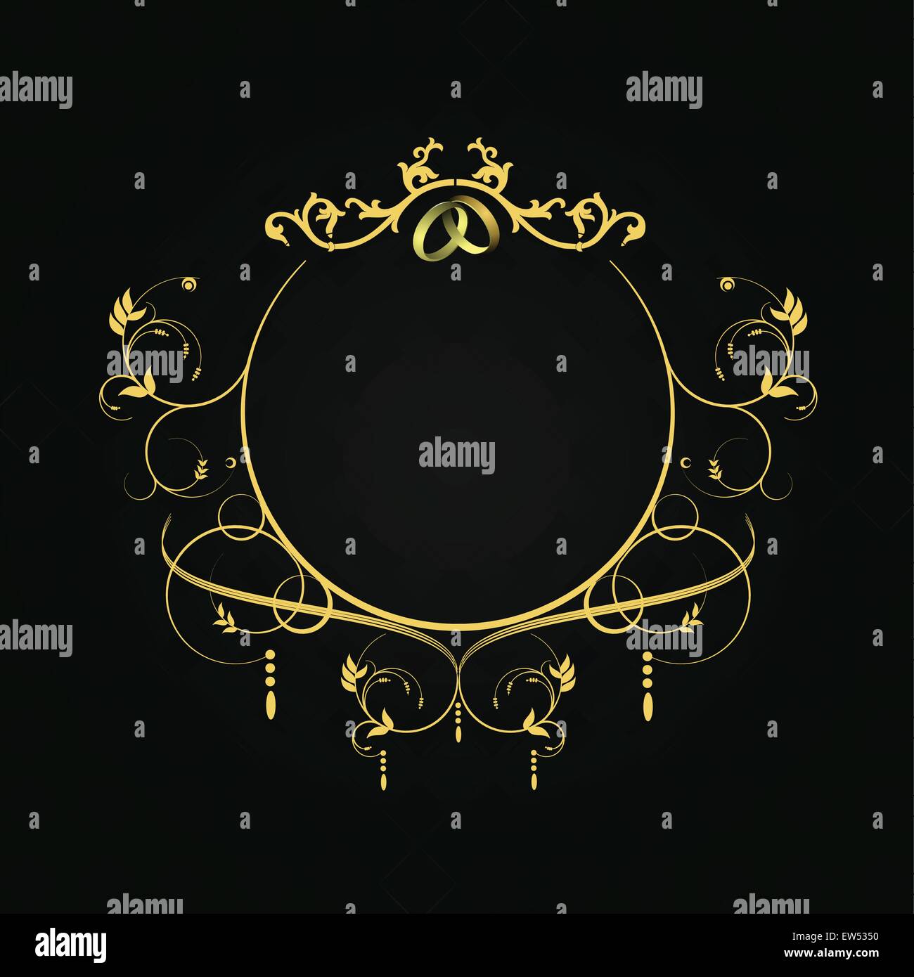 Calligraphy ornament with wedding rings Stock Vector Image & Art - Alamy