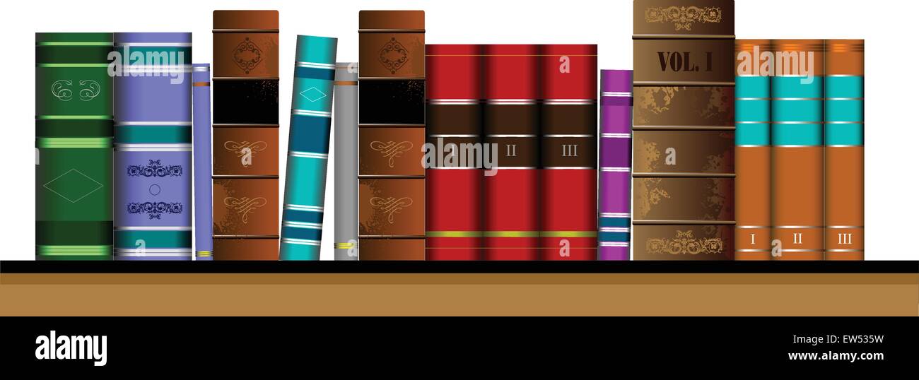 Old library books Stock Vector Images - Alamy