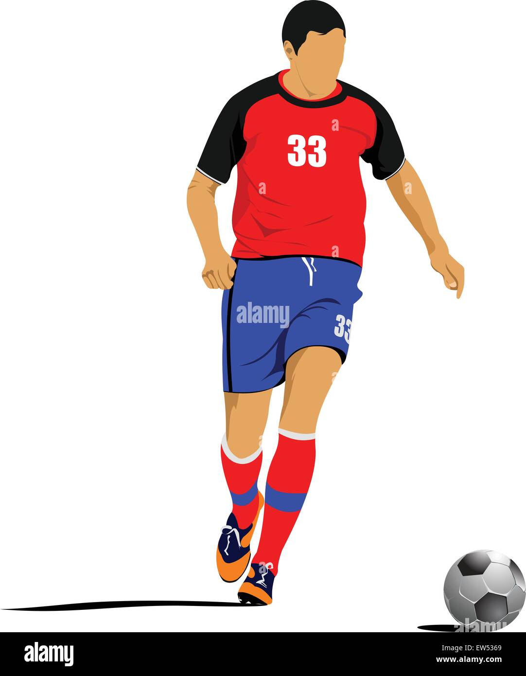 Football (soccer) players. Colored Vector illustration for designers ...
