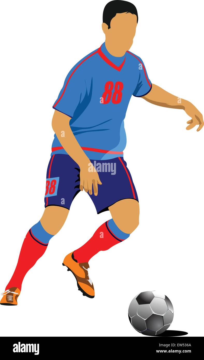 Football (soccer) players. Colored Vector illustration for designers ...