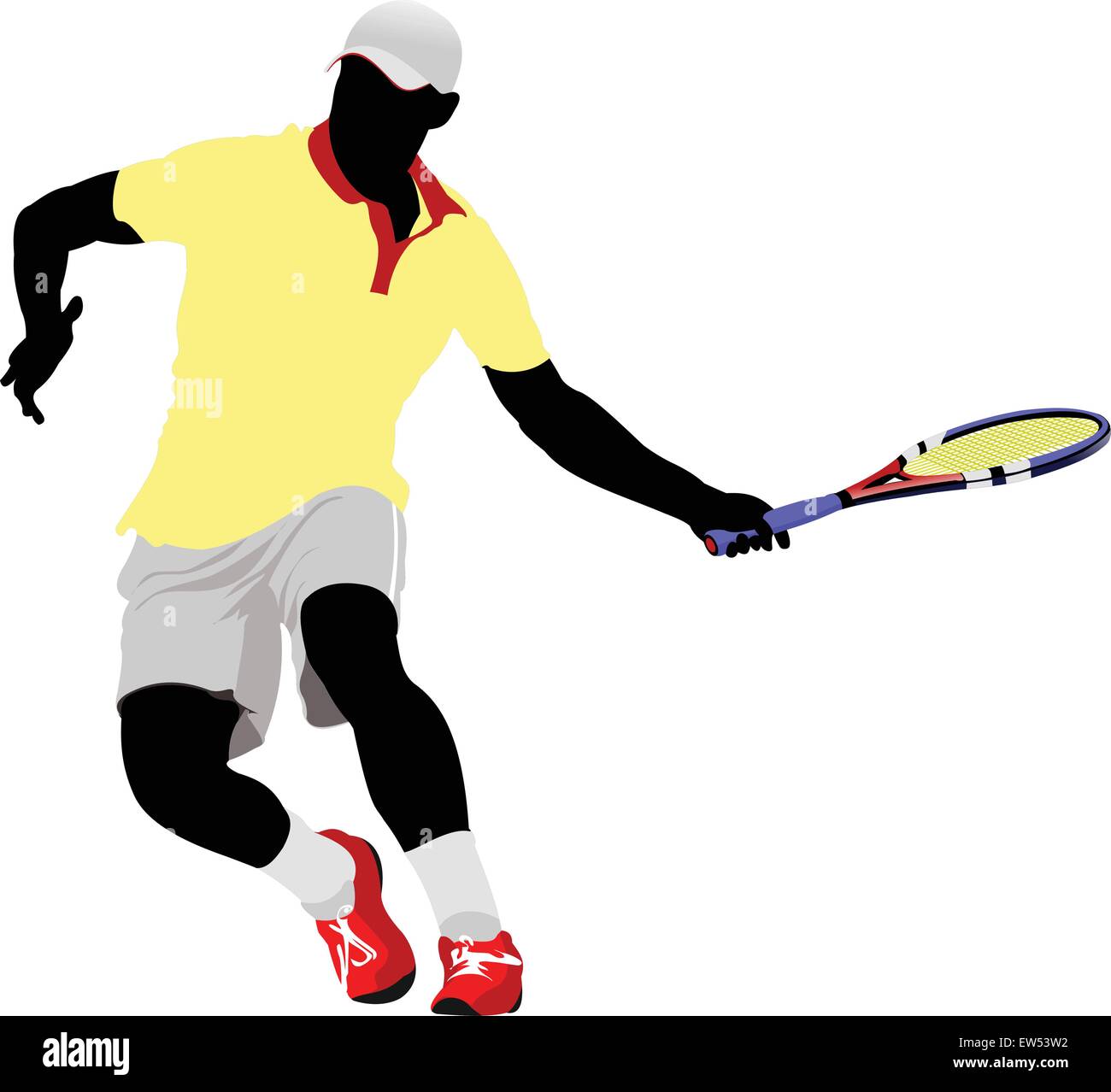 Tennis player. Vector illustration for designers Stock Vector Image ...