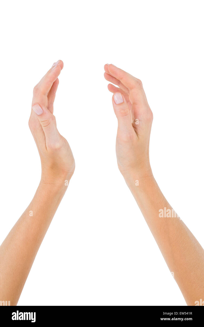 Woman presenting hands hi-res stock photography and images - Alamy
