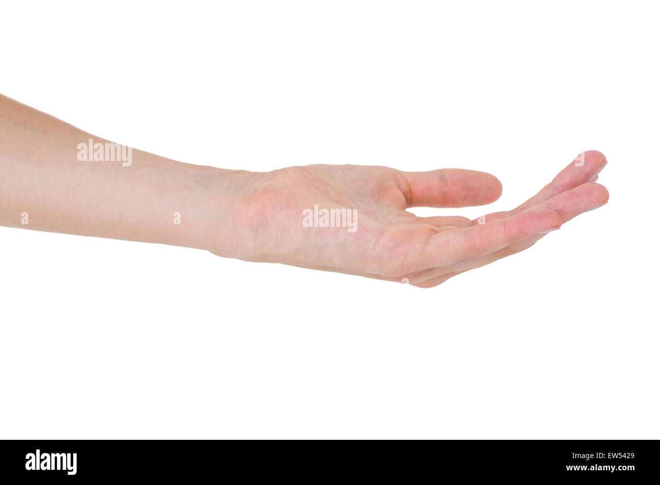 Woman presenting with her hand Stock Photo - Alamy