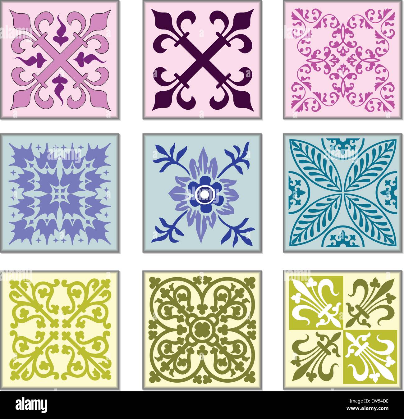 Decorative finishing ceramic tiles. Vector illustration Stock Vector ...