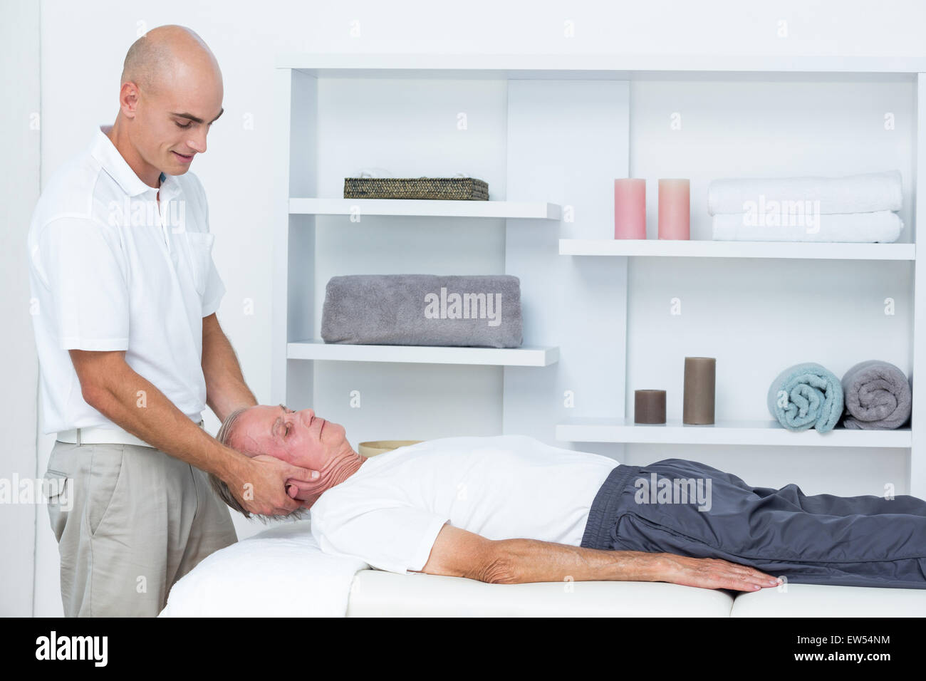 Man receiving head massage Stock Photo - Alamy