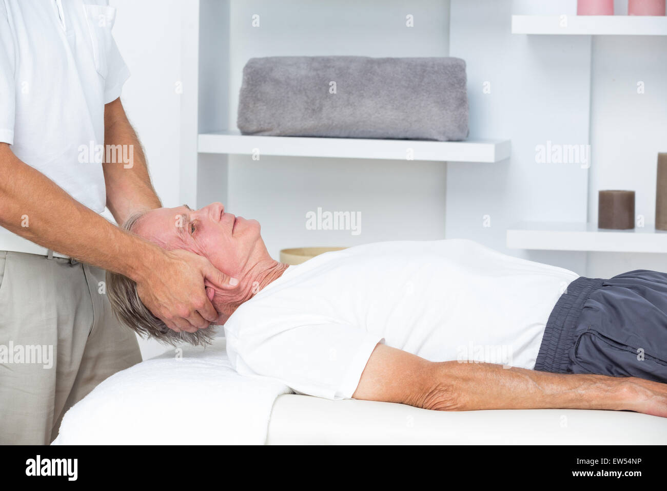 Man receiving head massage Stock Photo - Alamy