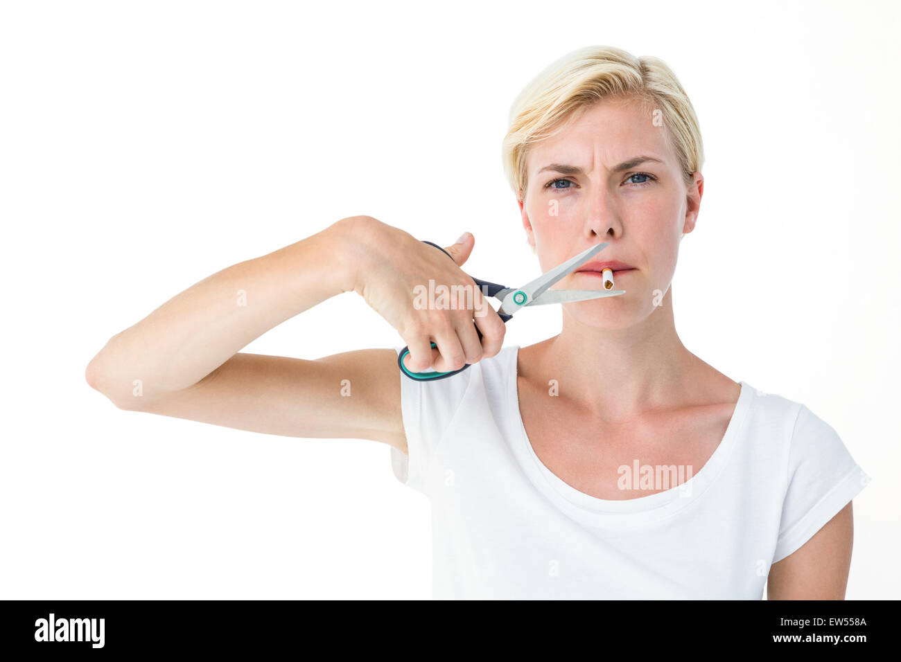 Smoking blonde woman Cut Out Stock Images & Pictures - Alamy