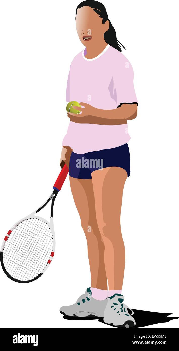 Tennis player. Colored Vector illustration for designers Stock Vector ...