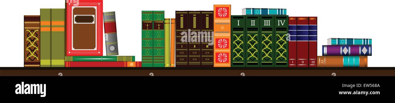 Vector illustration bookshelf library with books Stock Vector Image ...
