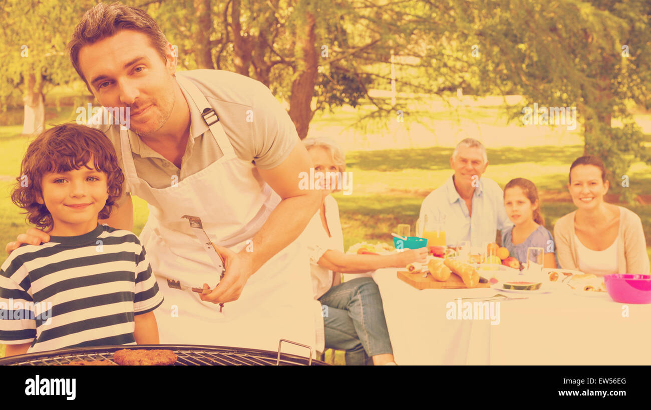 Dad Son Makeing For Lunch