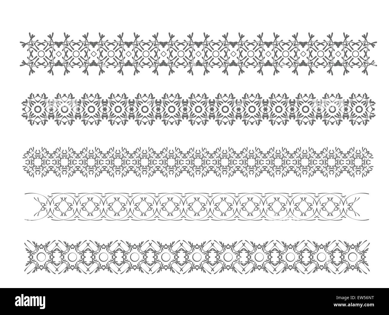 Collection of Ornamental Rule Lines in Different Design styles Stock ...