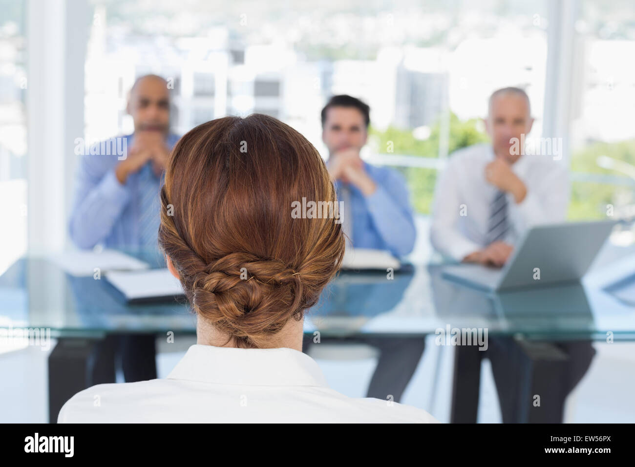 Businesswoman at work interview Stock Photo - Alamy