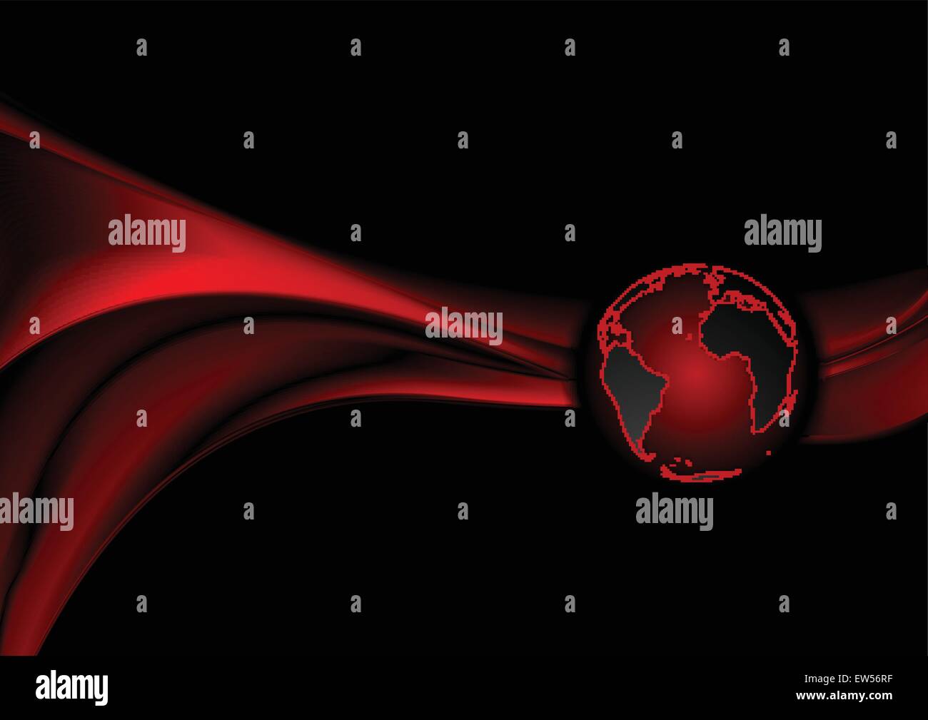 Dark red technology background with waves. Vector design Stock Vector ...