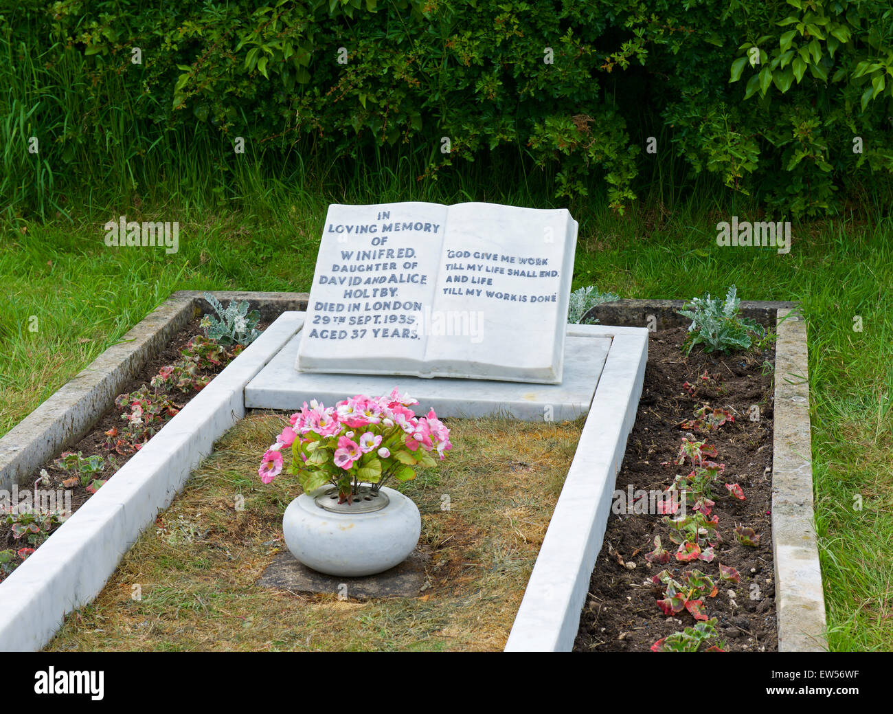 Grave of Winifred Holtby in the churchyard of All Saints Church, in the ...