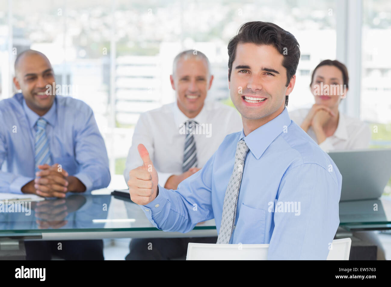Businessman at work interview Stock Photo - Alamy