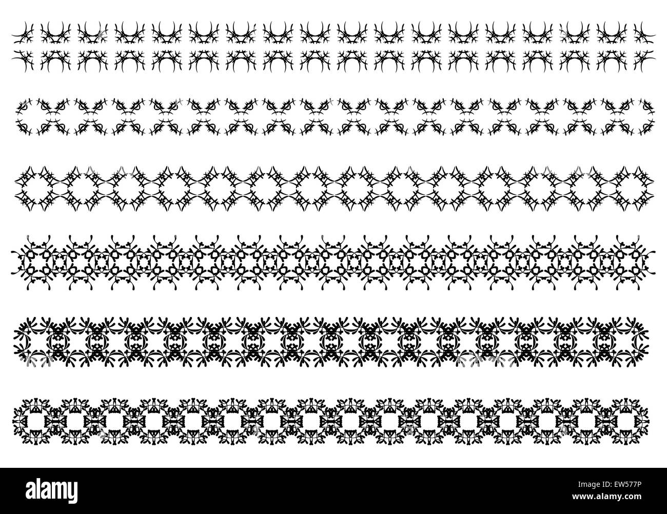 Collection of Ornamental Rule Lines in Different Design styles Stock ...