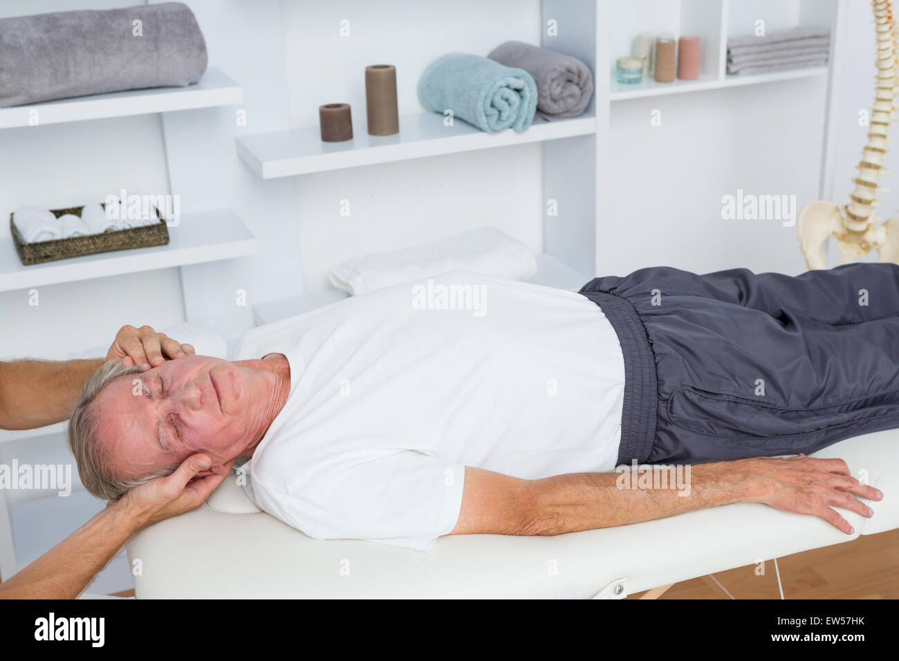 Man receiving head massage Stock Photo - Alamy