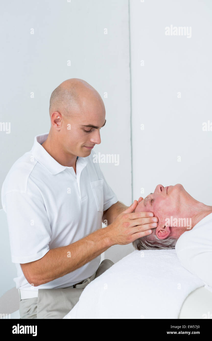 Man receiving head massage Stock Photo - Alamy