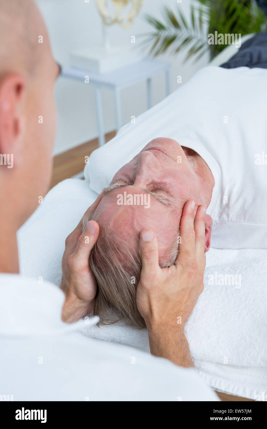 Man receiving head massage Stock Photo - Alamy