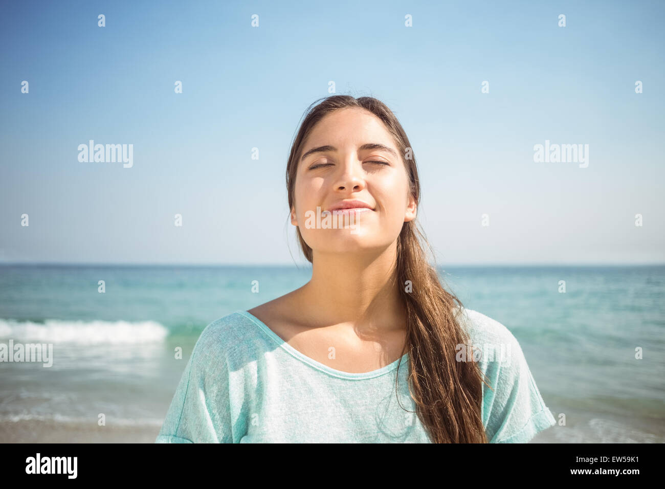 Woman relaxing in sunshine hi-res stock photography and images - Alamy