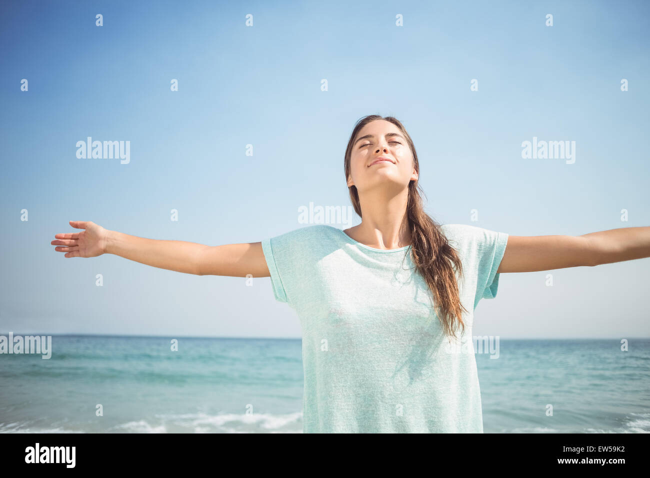 Woman relaxing in sunshine hi-res stock photography and images - Alamy