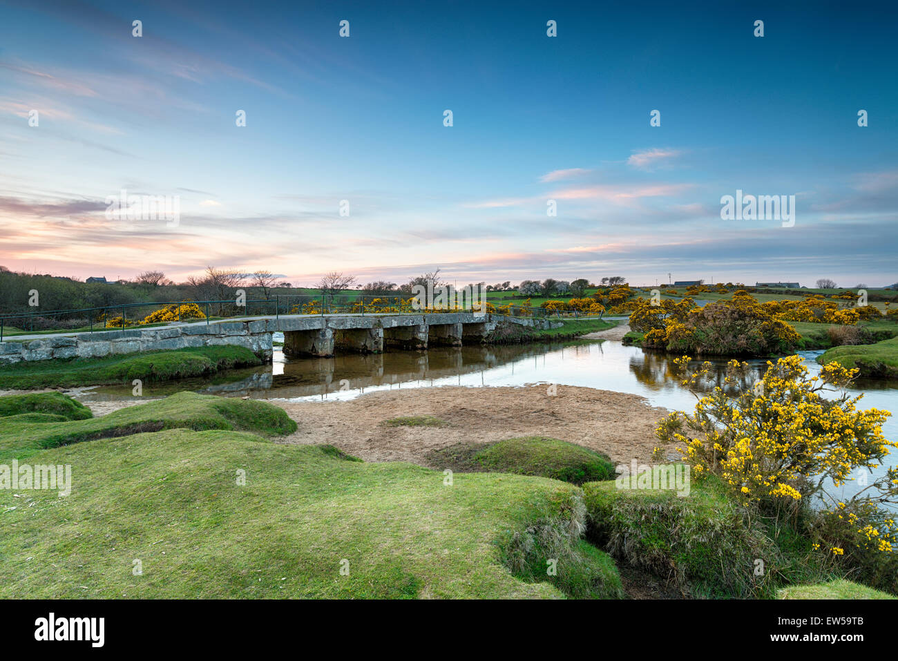 Delphi Bridge an ancient clapper bridge crossing the De Lank River near ...