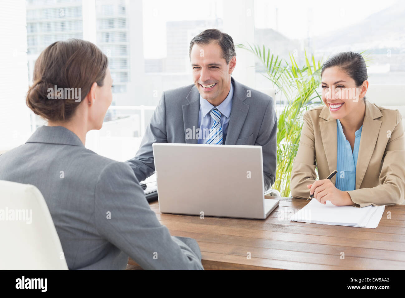 Business people conducting an interview Stock Photo - Alamy