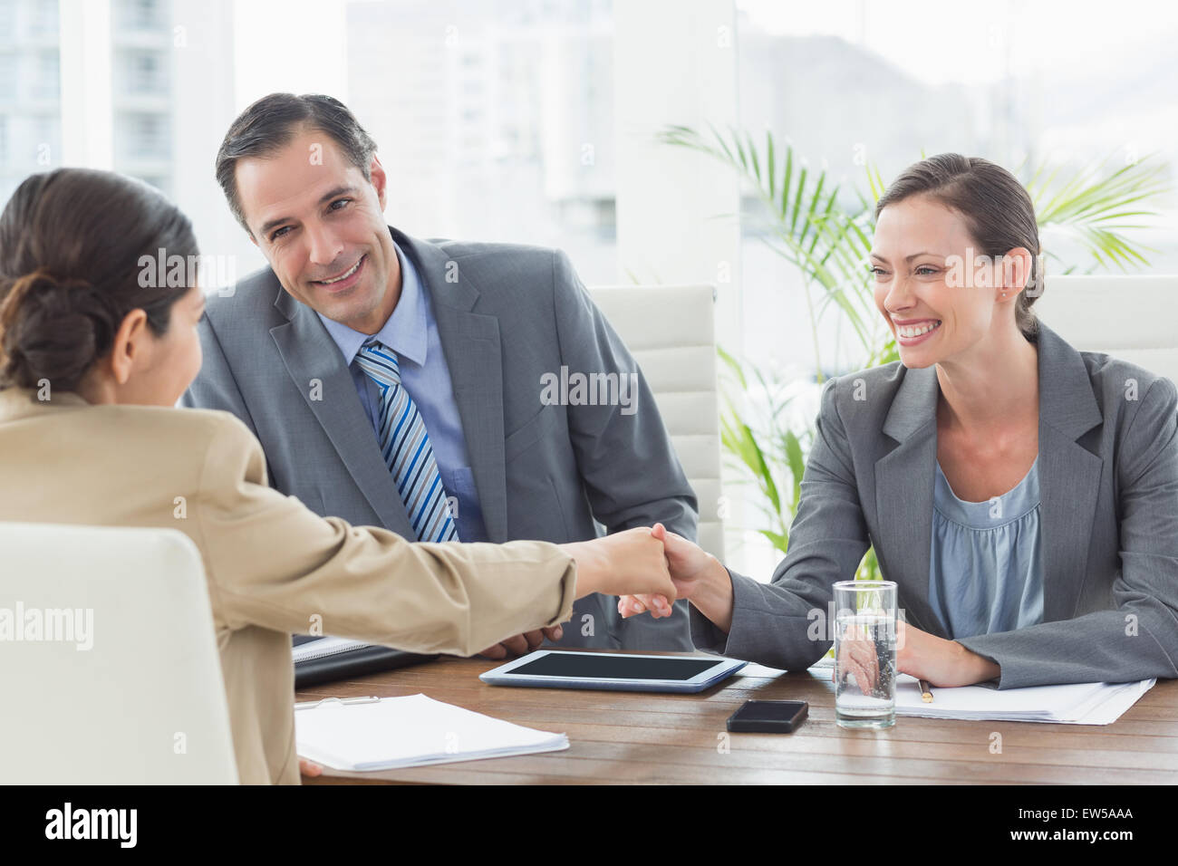 Business people conducting an interview Stock Photo - Alamy