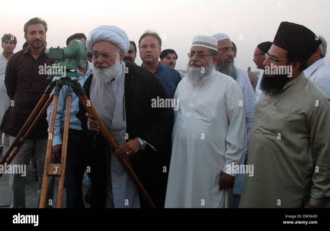 Lahore. 17th June, 2015. A Pakistani Muslim man looks toward the new ...