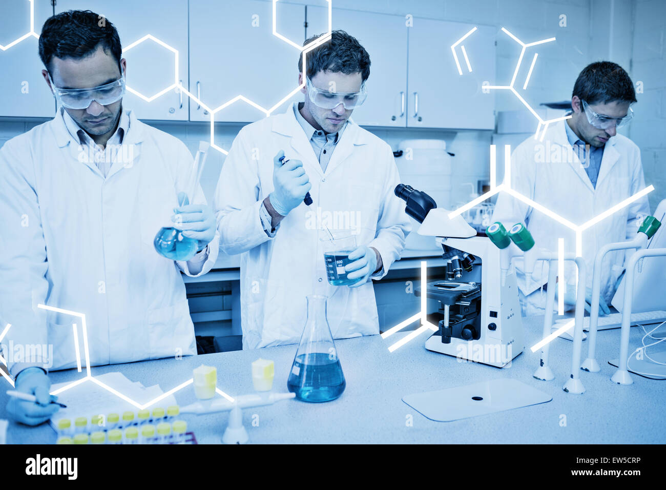 Standing science technology examining expertise laboratory hi-res stock ...